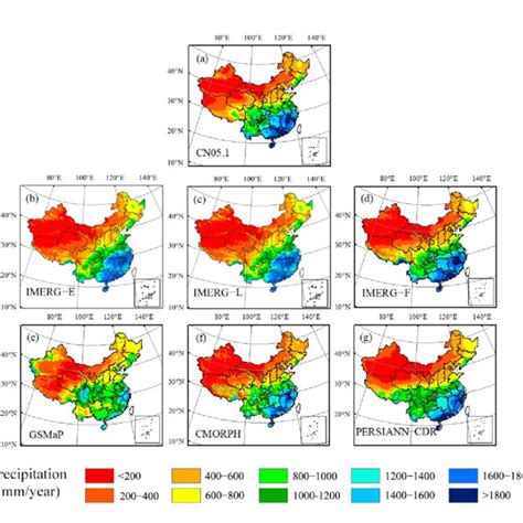 Comparisons Of Spatial Distributions Of Annual Precipitation Between