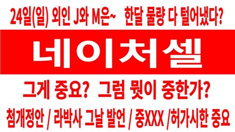 네이처셀 주가24일일 외인 J와 M 한달 물량 다 털어냈다 그게 중요 첨생라박사 그날 발언중xxx허가시한 등 매우 중요 네이처셀 네이처셀 주가 네이처셀
