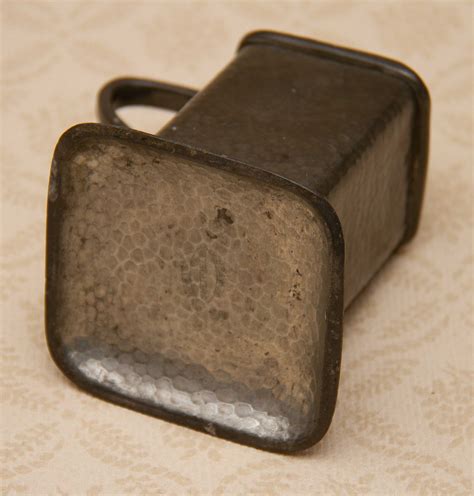 Sheffield Craftsman Small Square Hammered Pewter Vintage Tankard Love