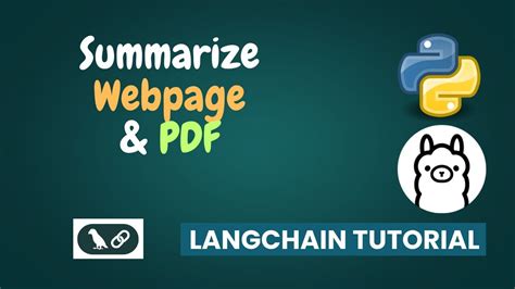 Summarizing Webpages And Pdfs With Llms Langchain Tutorial Youtube