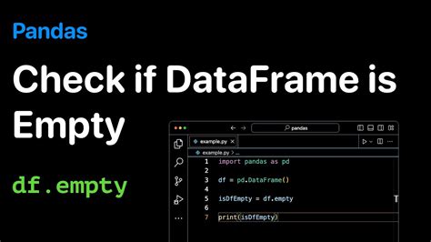 Check If Dataframe Is Empty In Pandas Examples Youtube
