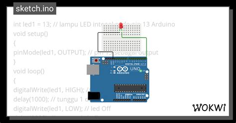 BLINKING LED LAMPU KEDIP Wokwi ESP32 STM32 Arduino Simulator