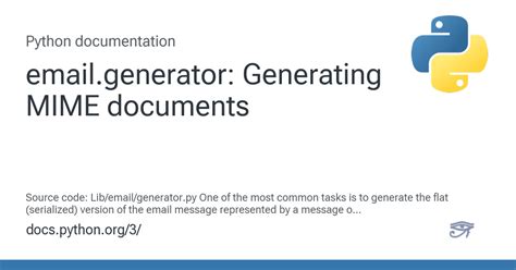 Email Generator Generating Mime Documents Python Documentation