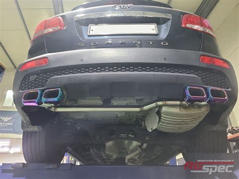 쏘렌토 R 레인보우 사각 머플러 팁 듀얼 배기 장착 작업 네이버 블로그