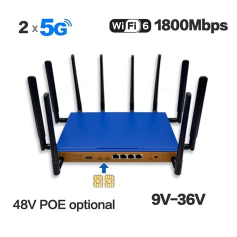 Dual 5g Modem Routers Mtk7621 Openwrt 802 11ax Wifi6 4g 5g Dual Sim Router Support 48v Poe 5g