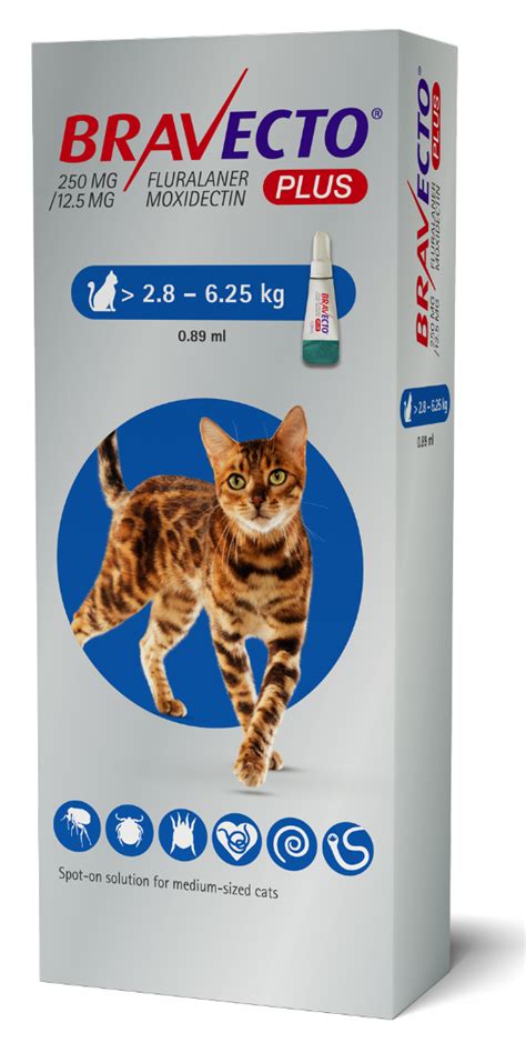 Капли Bravecto Plus Spot On Cat 2 8 6 25 кг