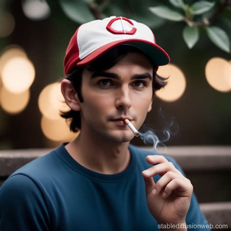 Ash Ketchum With Cigarette Stable Diffusion En Línea