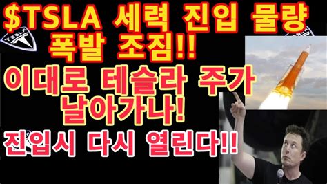 Tsla 세력 진입 물량 폭발 조짐 이대로 테슬라 주가 날아가나 Ooo 진입시 위로 다시 열린다 테슬라