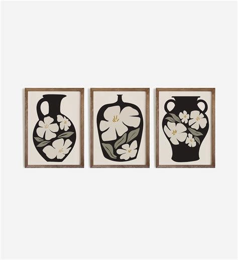 Sampaguita Flower Vase Wall Art Botanical Jar Gallery Set Preppy Flower Printable Poster