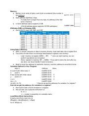 CSE 3666 Lecture 5 Pdf Memory Memory Is An Array Of Bytes Each Byte