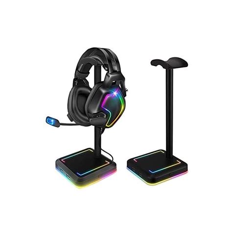 티몬 비즈 마켓 Kithouse Rgb 컬러 헤드폰 스탠드 곡선 두 개의 Usb 입력 포트 헤드셋 스탠드 어셈블리 안 Tv음향기기