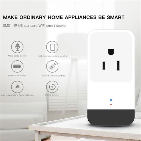 Amzdeal WiFi Smart Power Socket Wireless Switch Outlet Home SM IR Infrared Remote Control Type