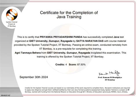 Priyanka Priyadarshini Panda On Linkedin Java Trainingcompletion Iitbombay Programming