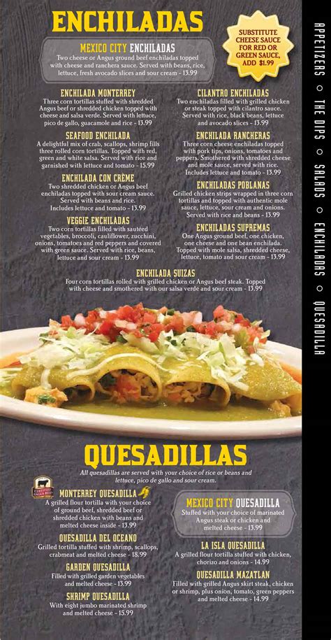 Mexican Appetizers Menu