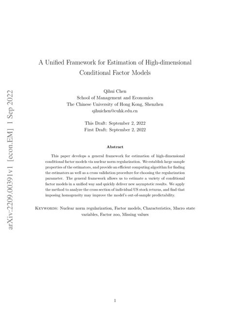 A Unified Framework For Estimation Of High Dimensional Conditional Factor Models Deepai
