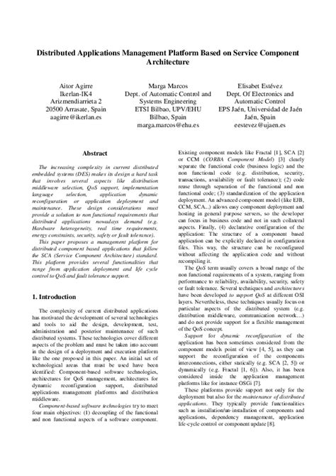 management platform for distributed applications using sca