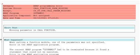 Solved Callfunctionparmmissing In Standalone Program W Sap Community