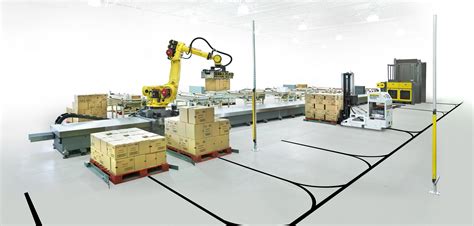 Floortrack Robot And Agv Palletizing Cell Midwest Engineered Systems