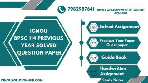 Ignou Bpsc 114 Previous Year Solved Question Paper Ignou Solved Assignment