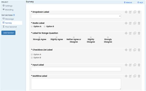 help survey setup proven by user help