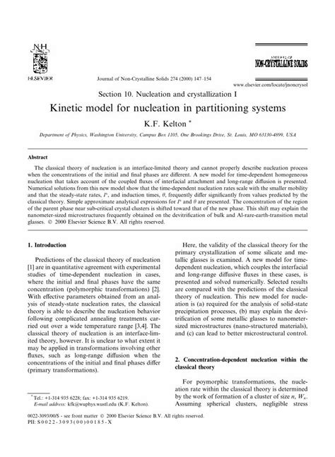 Pdf Kinetic Model For Nucleation In Partitioning Systems Dokumentips