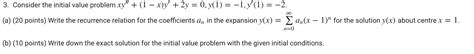 solved 3 consider the initial value problem xy 1 x y