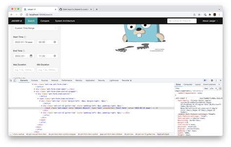 Date Input Is Clipped In Custom Time Selection Issue Jaegertracing Jaeger Ui GitHub