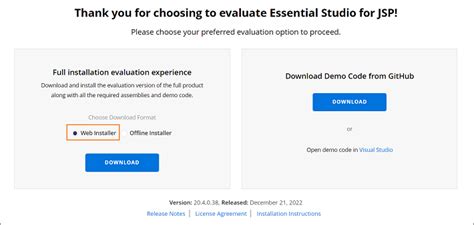 Downloading Syncfusion Jsp Web Installer Syncfusion