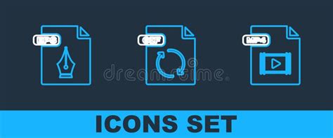 Set Xml File Document Html Psd Svg And Png Icon Vector Stock Vector Illustration Of Type