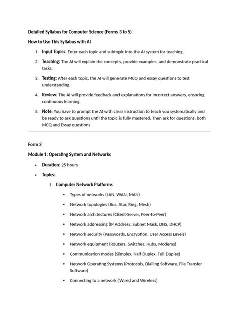 Detailed Syllabus For Computer Science Pdf Computer Network