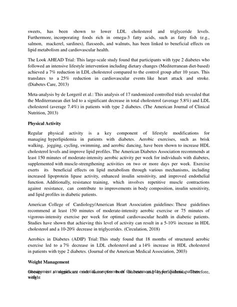 Ppt Impact Of Lifestyle Modifications On Hyperlipidemia In Patients With Diabetes Powerpoint