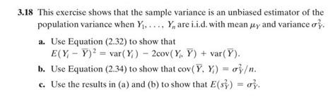 Solved This Exercise Shows That The Sample Variance Is Chegg