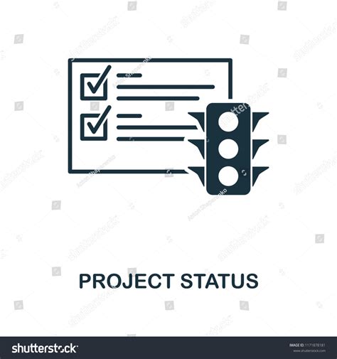 Project Status Icon Monochrome Style Design Stock Vector Royalty Free Shutterstock
