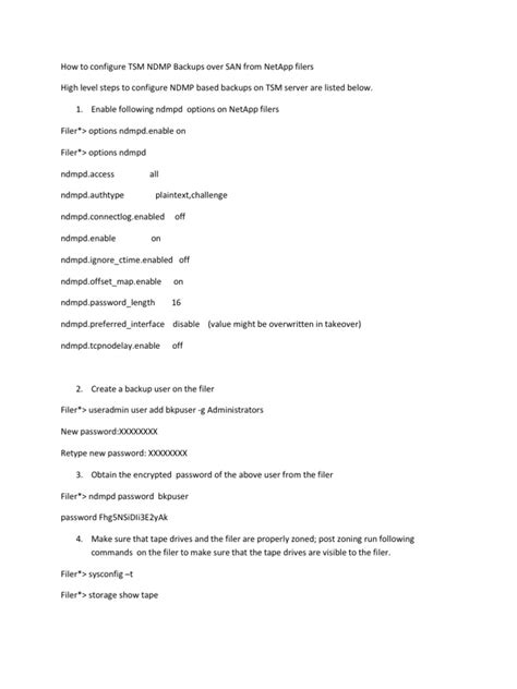 Tsm Ndmp Configuration Pdf Computers