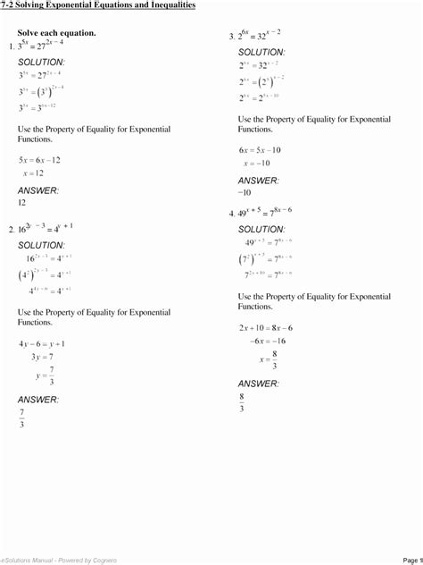 Graphing Exponential Functions Worksheet Answers