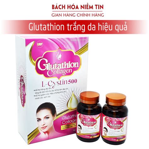 Viên Uống đẹp Da Glutathion Collagen L Cytin 500 Hộp Sang Trọng 2 Lọ