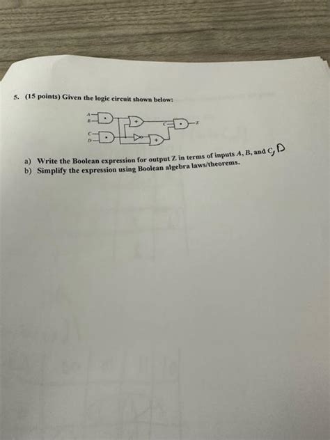 Solved 5 15 Points Given The Logic Circuit Shown Below