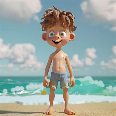 A Cartoon Character With Glasses And A Pair Of Glasses On A Beach