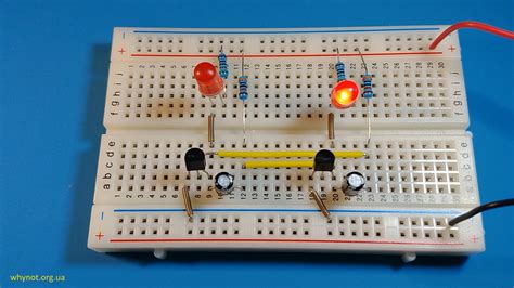 Led Blinking Circuit Using Transistors On A Breadboard Whynot