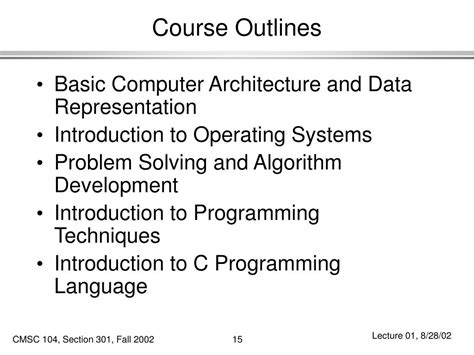 Ppt Cmsc 104 Course Information Powerpoint Presentation Free