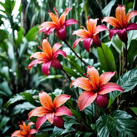 A Group Of Orange Flowers With The Word Lily On The Bottom Premium Ai Generated Image