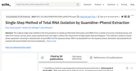 Single‐step Method Of Total Rna Isolation By Guanidinephenol Extraction