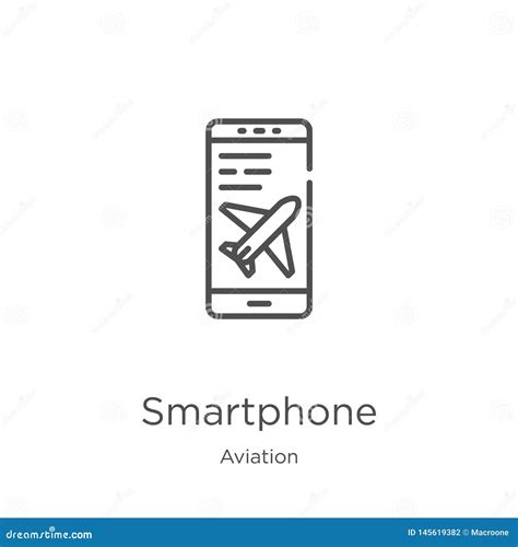 Smartphone Icon Vector From Aviation Collection Thin Line Smartphone Outline Icon Vector