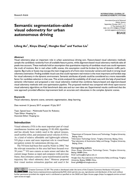 Pdf Semantic Segmentationaided Visual Odometry For Urban Autonomous Driving