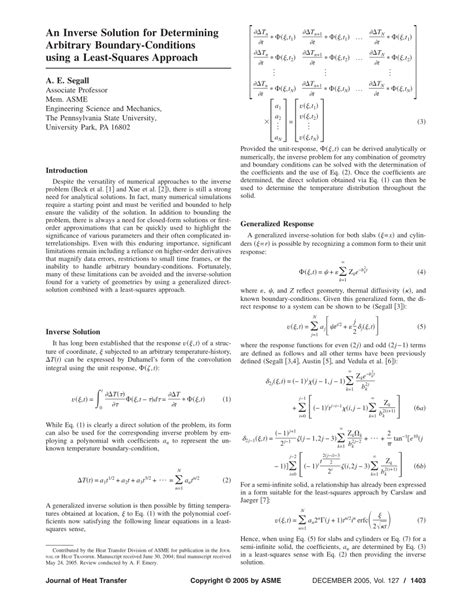 pdf an inverse solution for determining arbitrary boundary conditions
