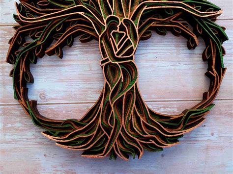 Lovely Multi Layered Tree Of Life With Man Woman Numonday