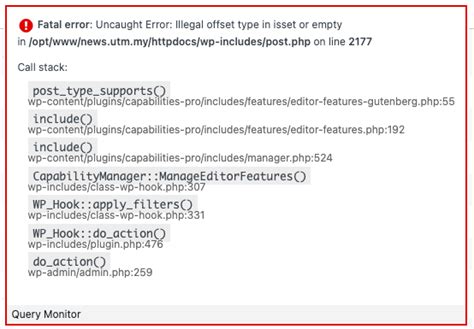 Uncaught Error Illegal Offset Type In Isset Or Empty · Issue 564 · Publishpresspublishpress