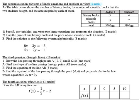 Solved The Second Question System Of Linear Equations And Chegg Com