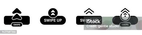 소셜 미디어 앱 실루엣 아이콘의 인터페이스에 대한 버튼을 위로 스 와이프합니다 액션 스크롤 픽토그램 슬라이드 드래그 버튼 디자인 아이콘입니다 위로 스 와이프 버튼 화살표