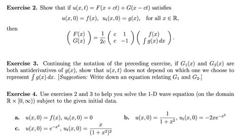 solved exercise 2 show that if u x t f ct g x ct